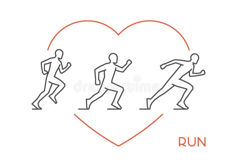 Line logo for run. stock illustration. Illustration of logo - 79381137