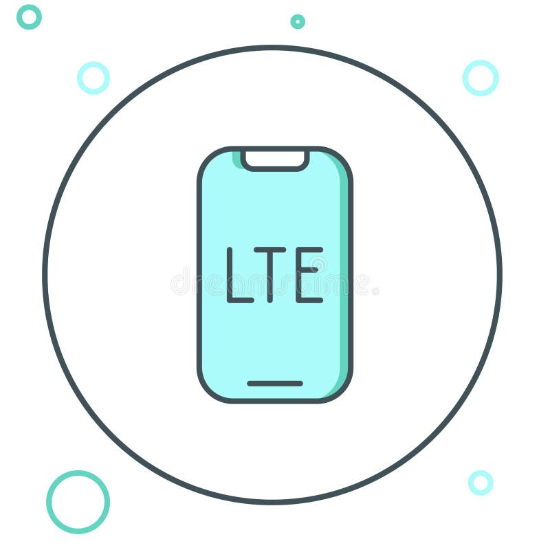 Line LTE Network Icon Isolated on White Background. Colorful Outline ...