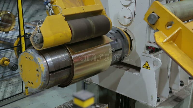 The Line for Machining of a Roll of Sheet Metal Stock Video - Video of ...