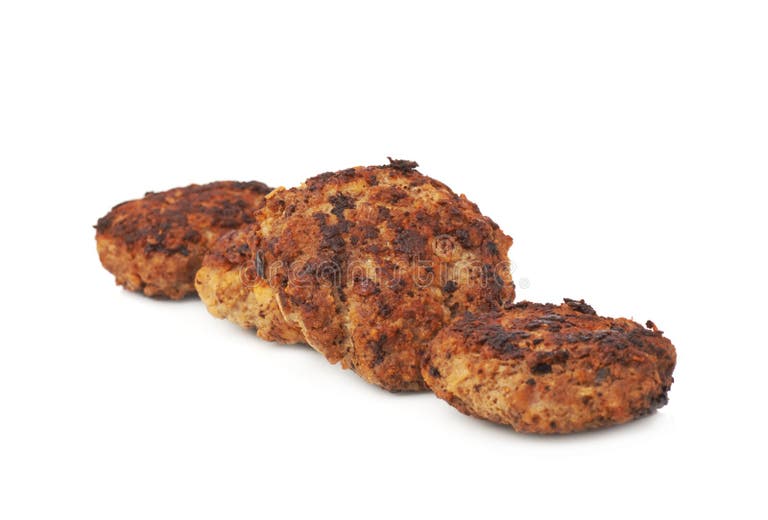 Line Made of Small Cutlets Isolated Over White Background Stock Image ...