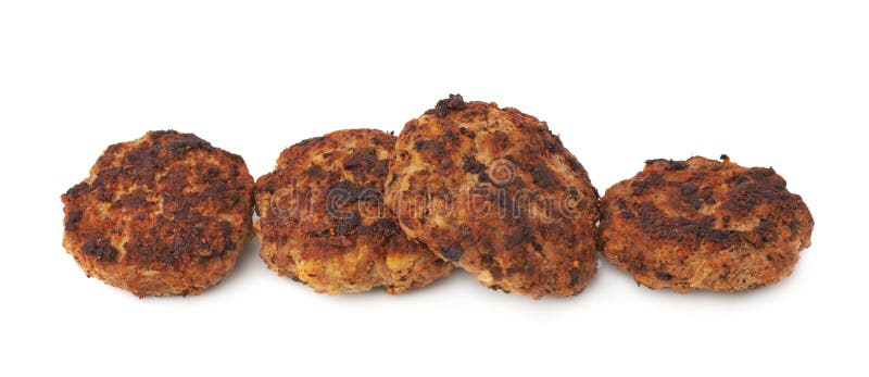 Line Made of Small Cutlets Isolated Over White Background Stock Photo ...