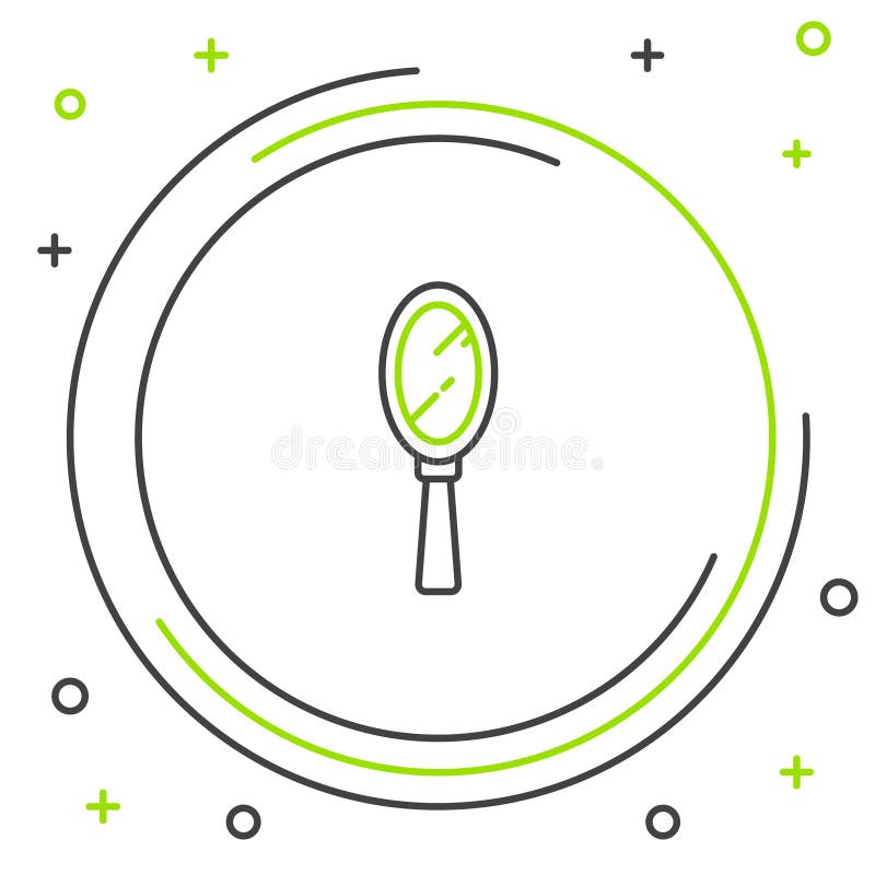 Line Magic Hand Mirror Icon Isolated on White Background. Colorful ...