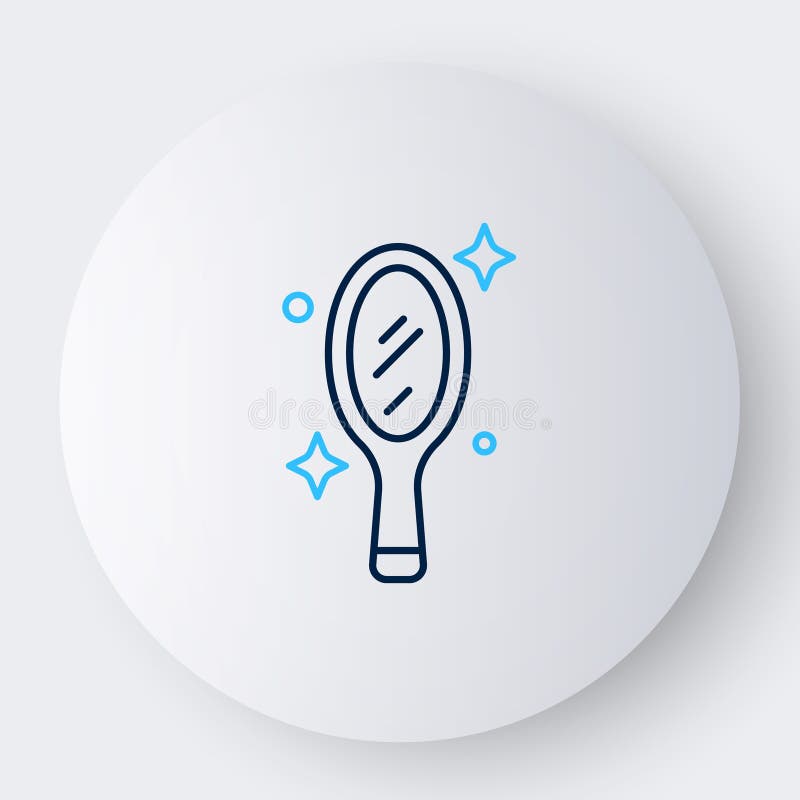 Line Magic Hand Mirror Icon Isolated on White Background. Colorful ...