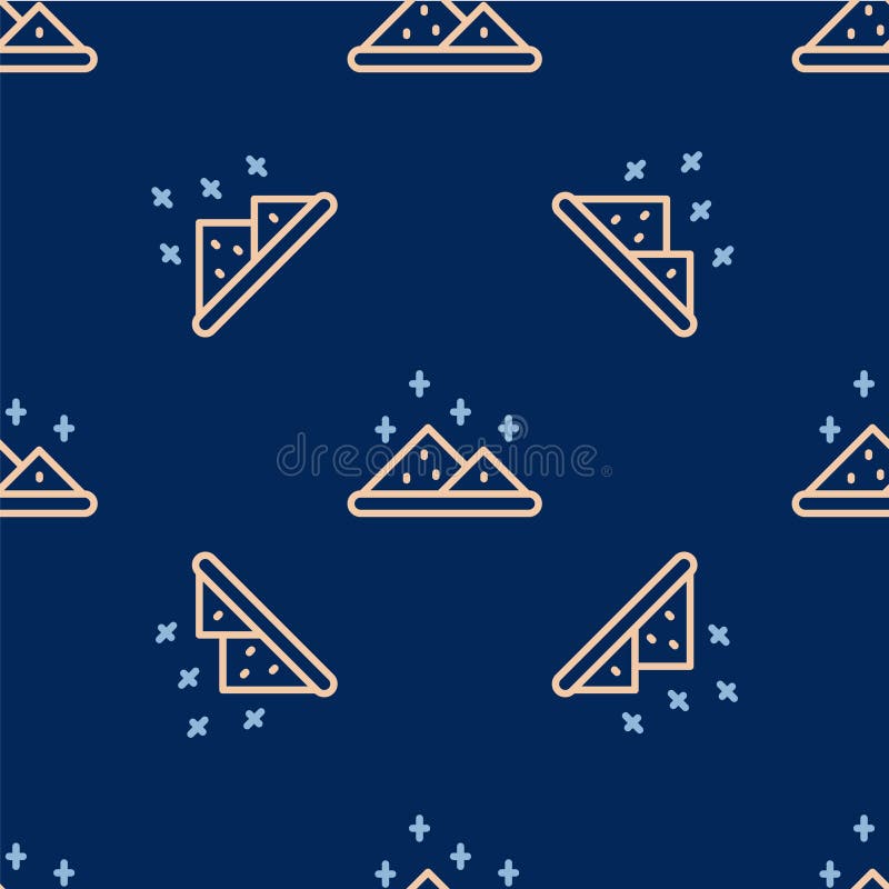 Line Magic Powder Icon Isolated Seamless Pattern on Blue Background ...