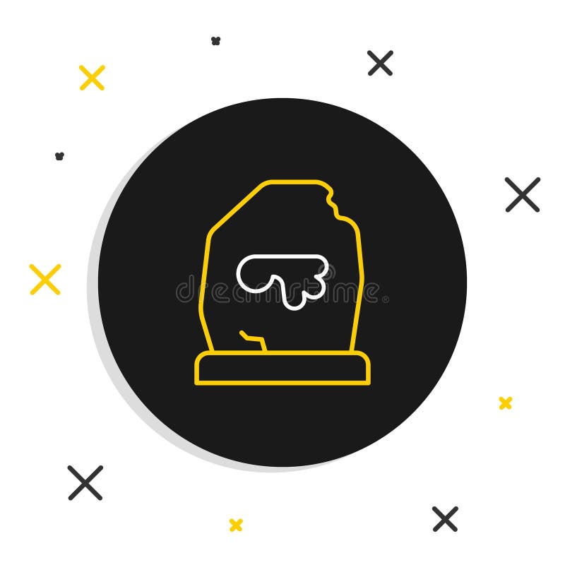 Line Magic Rune Icon Isolated on White Background. Rune Stone. Colorful ...