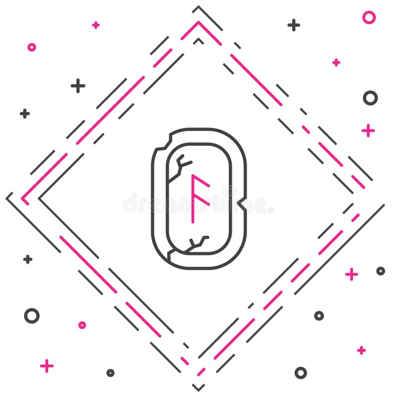 Line Magic Runes Icon Isolated on White Background. Colorful Outline ...
