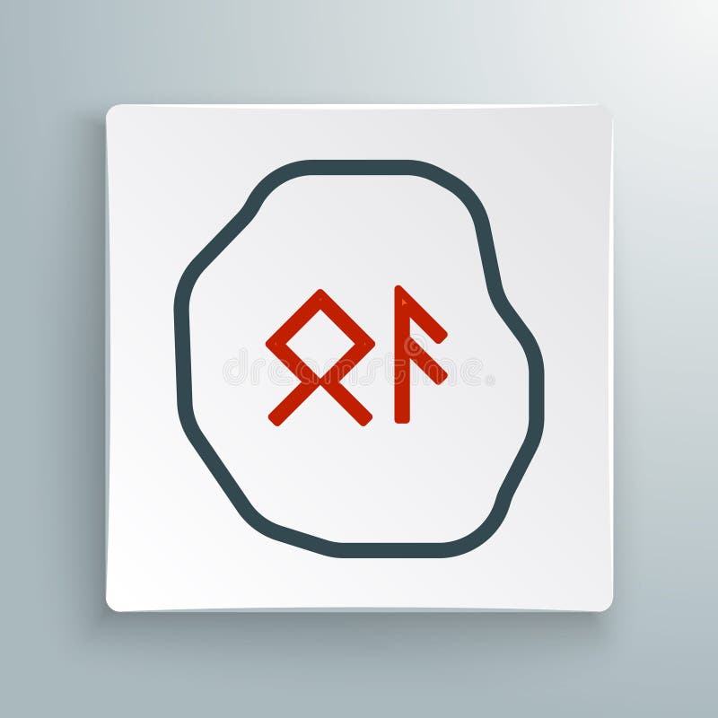 Line Magic Runes Icon Isolated on White Background. Colorful Outline ...