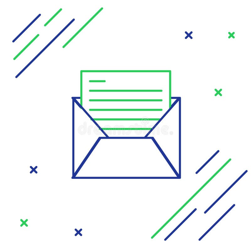 Line Mail and E-mail Icon Isolated on White Background. Envelope Symbol ...