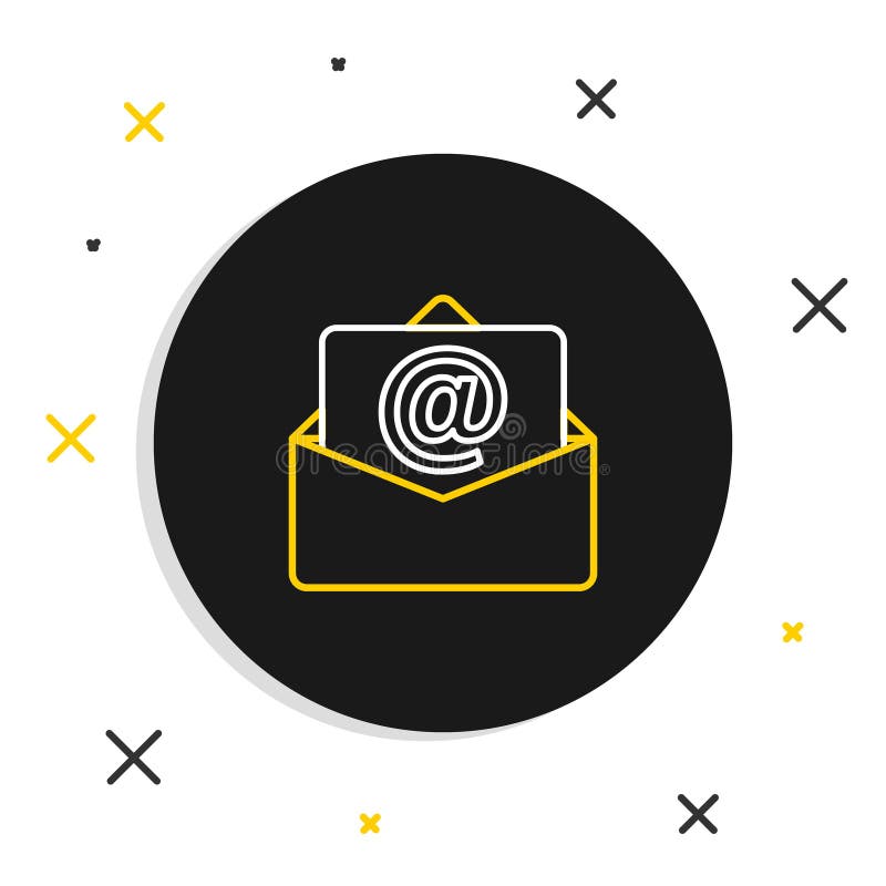 Line Mail and E-mail Icon Isolated on White Background. Envelope Symbol ...