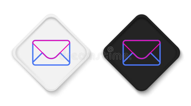 Line Mail and E-mail Icon Isolated on White Background. Envelope Symbol ...