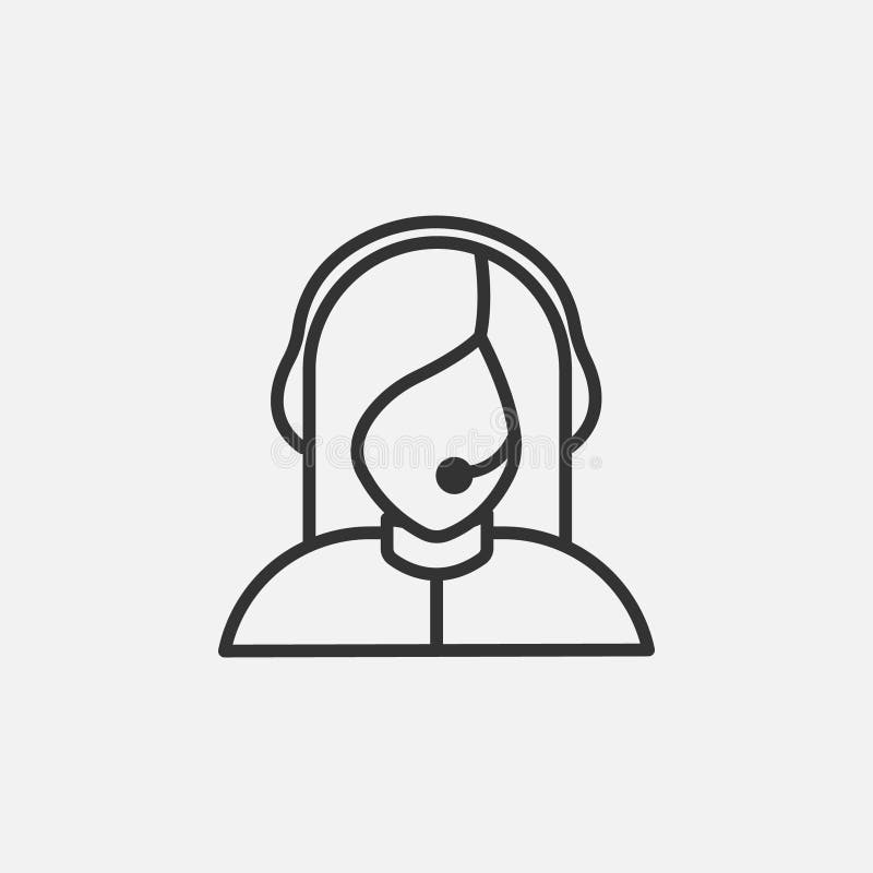 Line Male Customer Support Icon. Help Center Symbol Isolated for Web ...