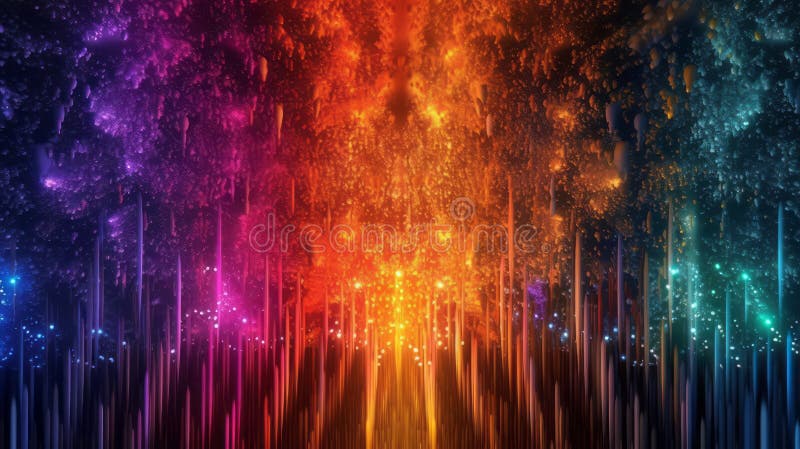 Line of Many Color Sparks Wallpaper. Generative AI Stock Illustration ...