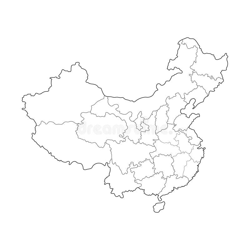 Line Map of China Vector Icon Illustration Chinese Map Stock Vector ...