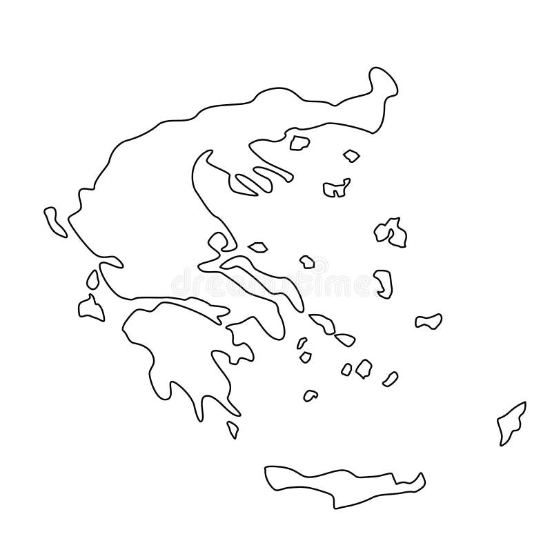 Line Map of Greece stock vector. Illustration of graphic - 267475806