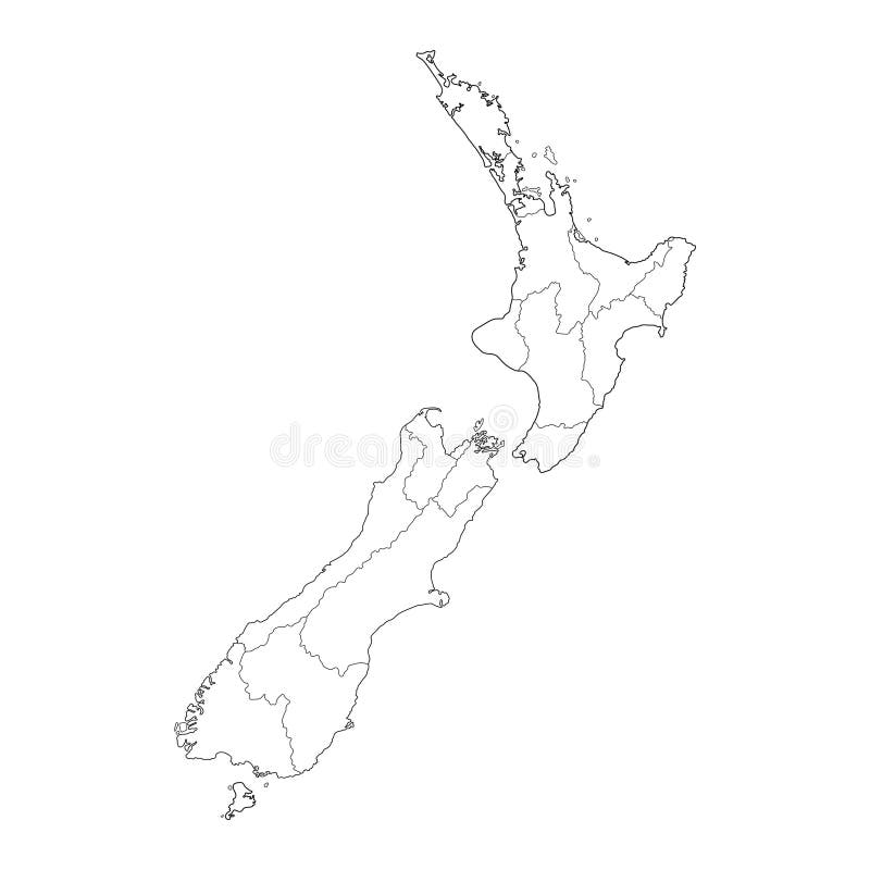Line Map of New Zealand Vector Icon Illustration New Zealand Map Stock ...