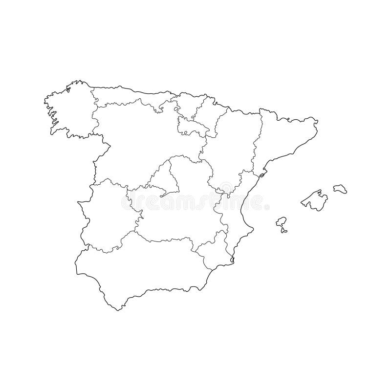 Line Map of Spain Vector Icon Illustration Spain Map Stock Vector ...