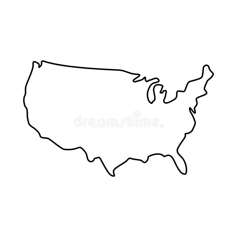 Line Map of USA stock vector. Illustration of territory - 279140739