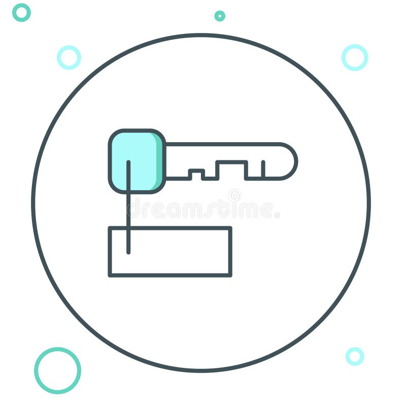 Line Marked Key Icon Isolated on White Background. Colorful Outline ...