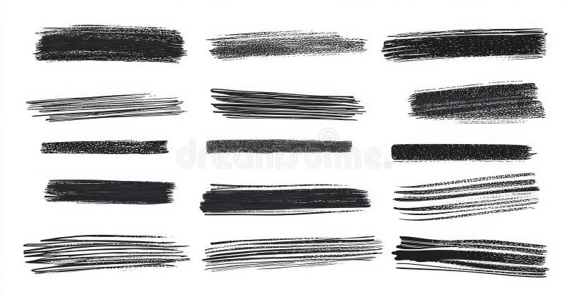 Line Marker Stroke with an Underline. a Marker Highlight Brush Effect ...