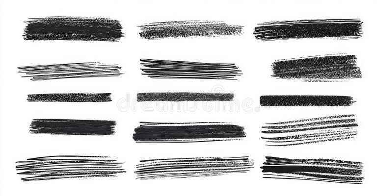 Line Marker Stroke with an Underline. a Marker Highlight Brush Effect ...