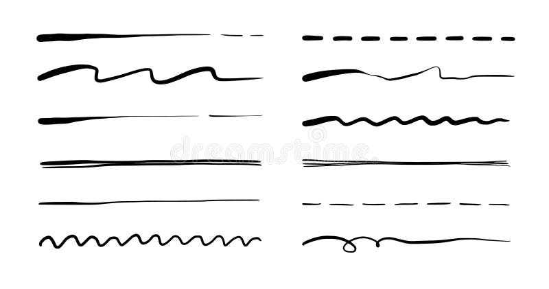 Line Marker Stroke Underline. Marker Highlight Brush Effect Stock ...