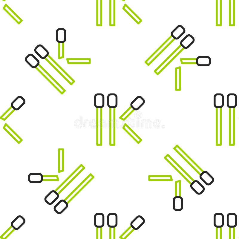 Line Matches Icon Isolated Seamless Pattern on White Background. Vector ...