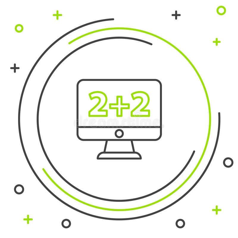 Line Math System of Equation Solution on Computer Monitor Icon Isolated ...