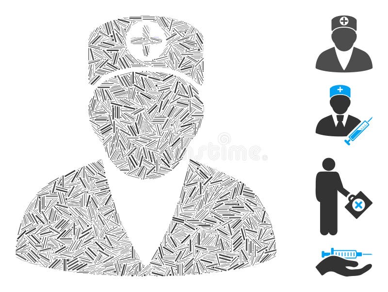 Line Medic Person Icon Vector Mosaic Stock Illustration - Illustration ...