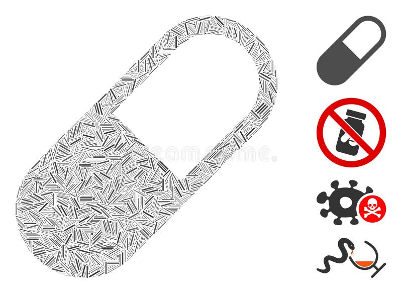 Line Medication Granule Icon Vector Mosaic Stock Vector - Illustration ...