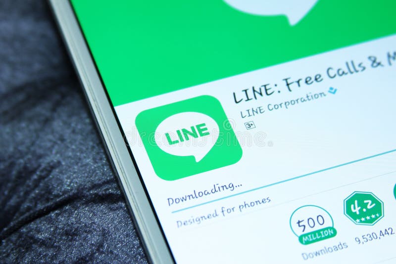 Line messenger mobile app editorial stock image. Image of line - 93424334