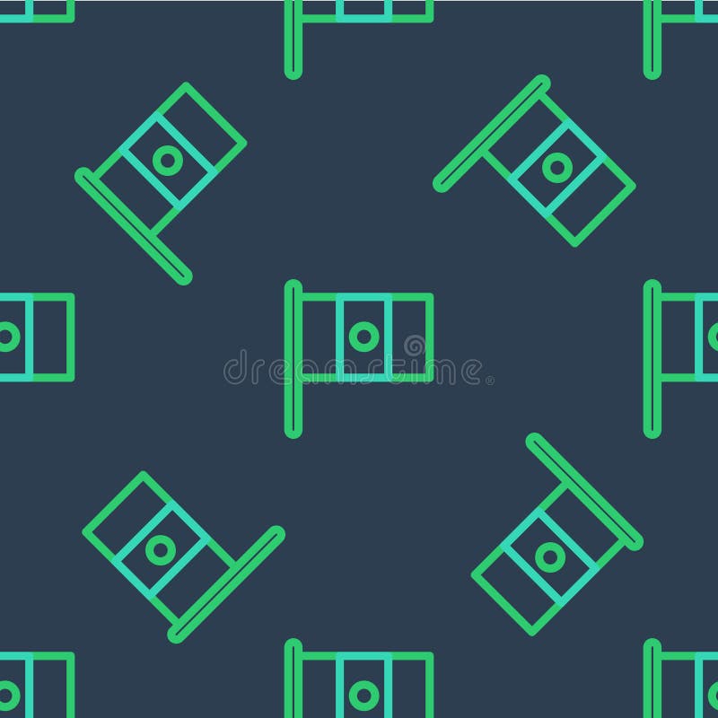 Line Mexico Flag on Flagpole Icon Isolated Seamless Pattern on Blue ...