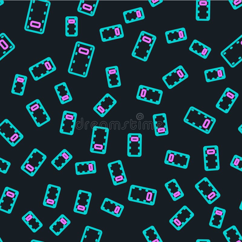 Line Military Assault Shield Icon Isolated Seamless Pattern on Black ...