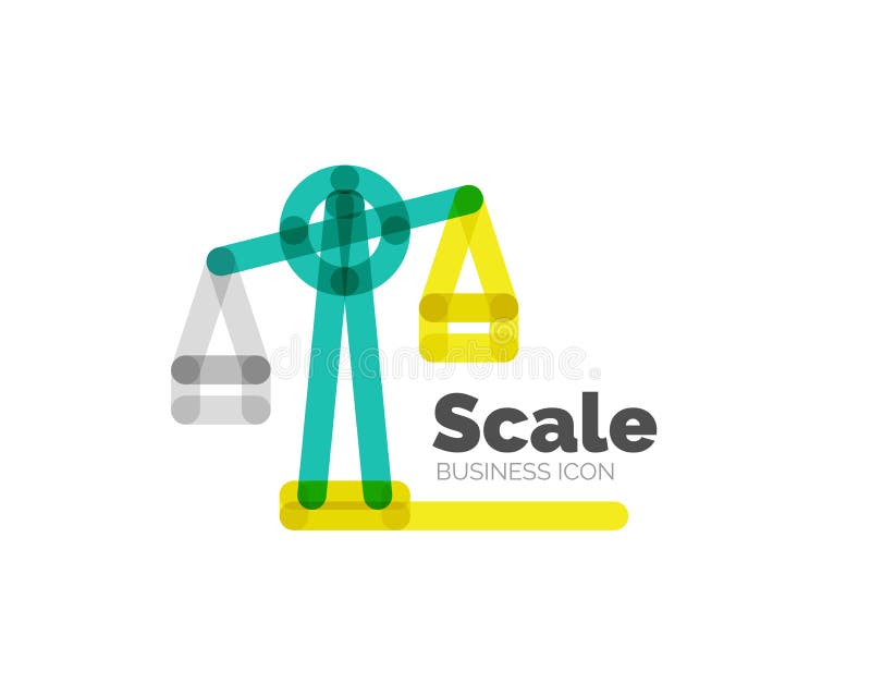 Line Minimal Design Logo Scale Stock Vector - Illustration of identity ...