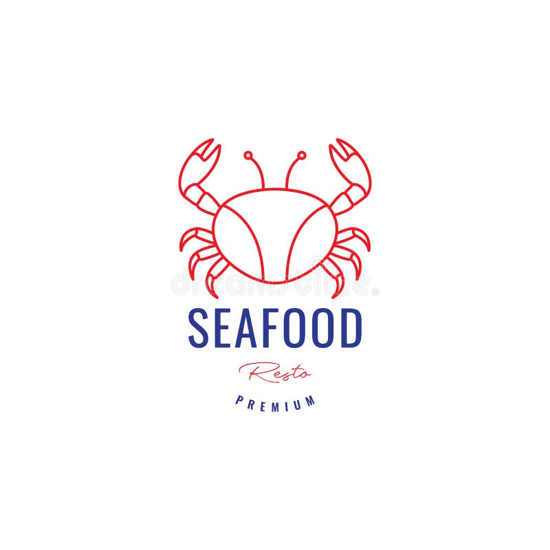 Line Minimal Seafood Crab Logo Design Stock Vector - Illustration of ...