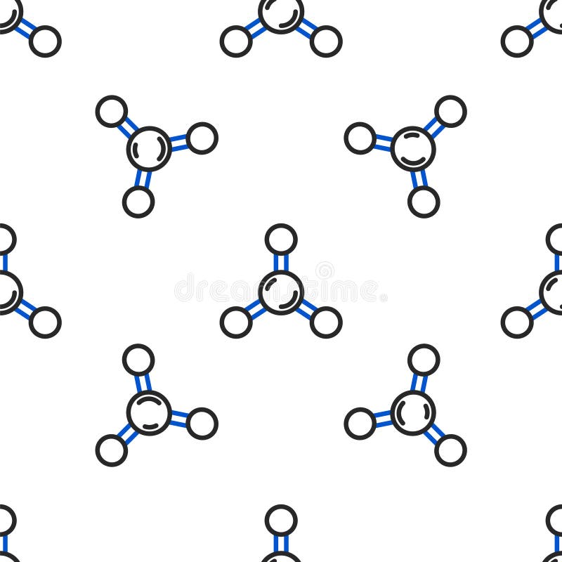 Line Molecule Icon Isolated Seamless Pattern on White Background ...