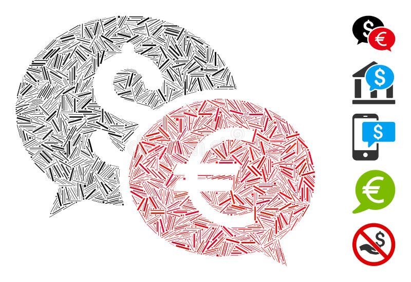 Line Mosaic Currency Transfer Chat Icon Stock Illustration ...