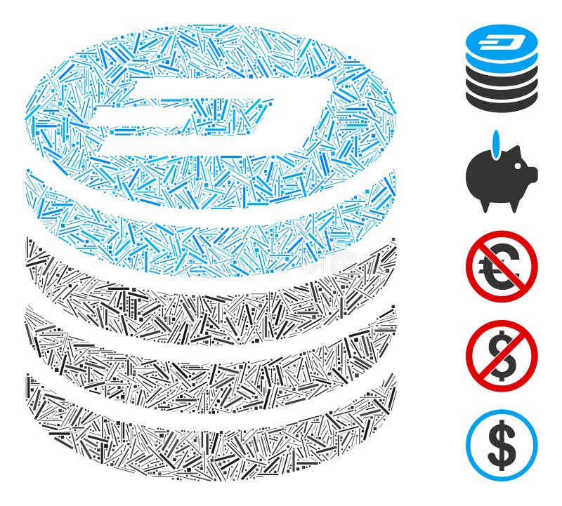 Line Mosaic Dash Coin Stack Icon Stock Illustration - Illustration of ...