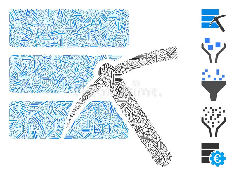 Line Mosaic Data Mining Icon Stock Illustration - Illustration of data ...