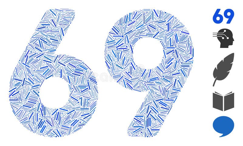 Line Mosaic 69 Digits Text Icon Stock Illustration - Illustration of ...