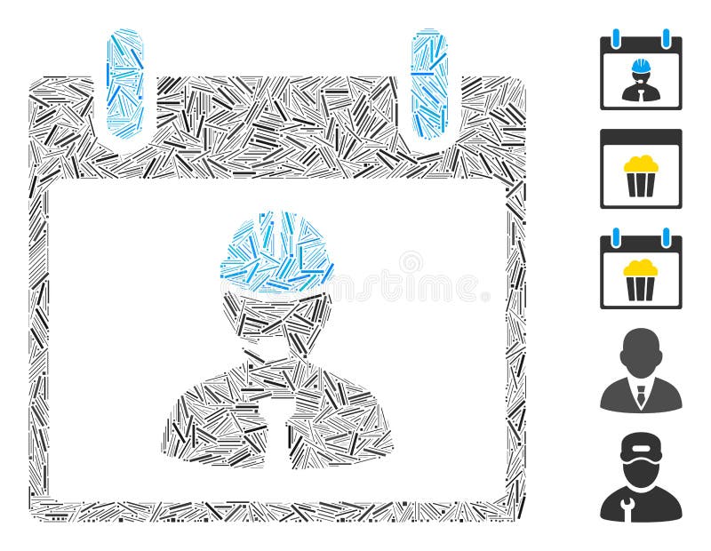 Line Mosaic Engineer Calendar Page Stock Illustration - Illustration of ...