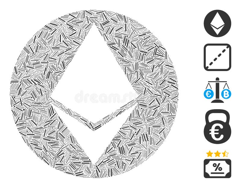 Line Mosaic Ethereum Coin Icon Editorial Stock Image - Illustration of ...