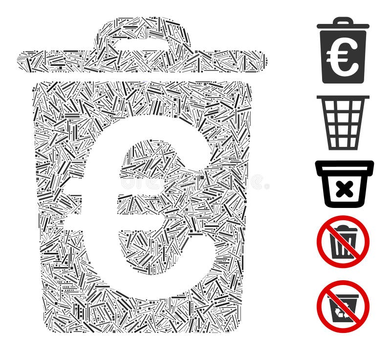 Line Mosaic Euro Trash Icon Stock Illustration - Illustration of line ...
