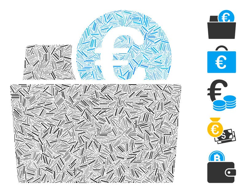 Line Mosaic Euro Wallet Icon Stock Illustration - Illustration of ...