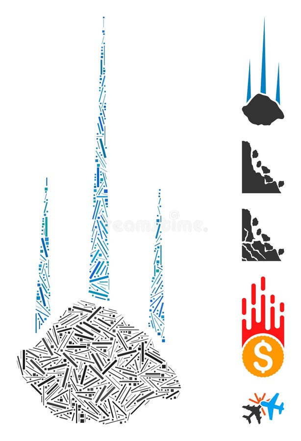 Line Mosaic Falling Stone. Line Mosaic based on falling stone icon ...