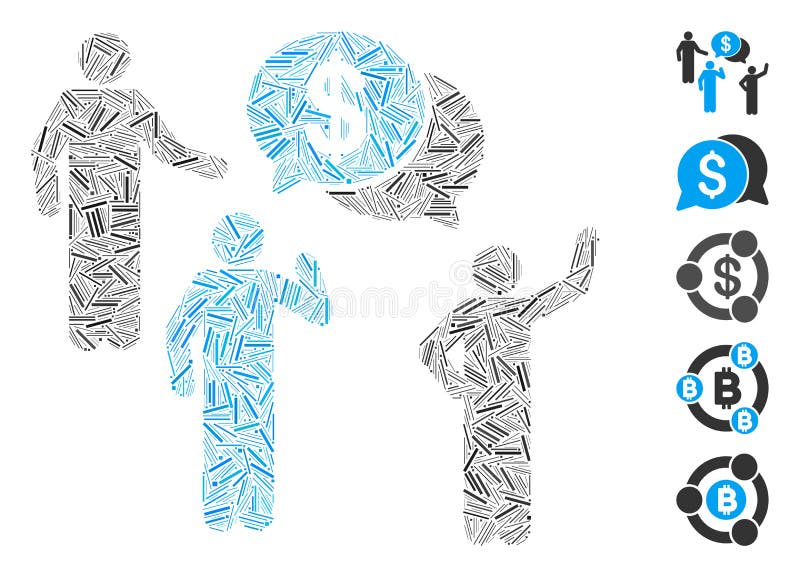 Line Mosaic Financial Discussion Group Icon Stock Illustration ...