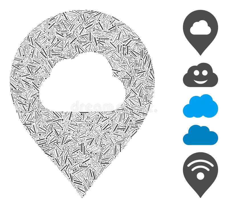 Line Mosaic Fog Cloud Marker Icon Stock Illustration - Illustration of ...