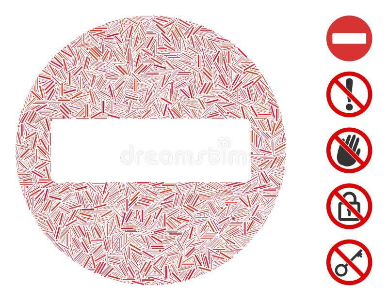 Line Mosaic Forbidden Access Icon Stock Illustration - Illustration of ...