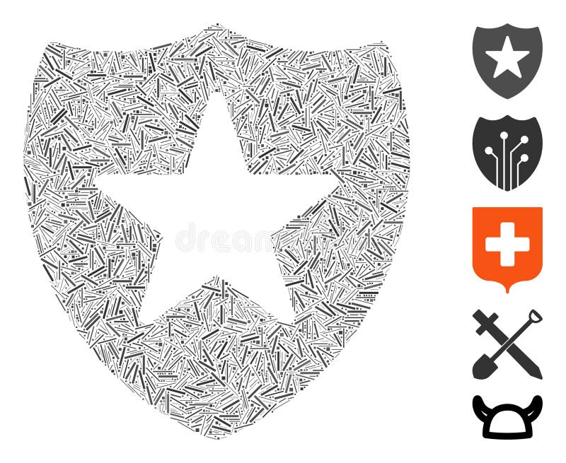 Line Mosaic Guard Shield Icon Stock Illustration - Illustration of ...