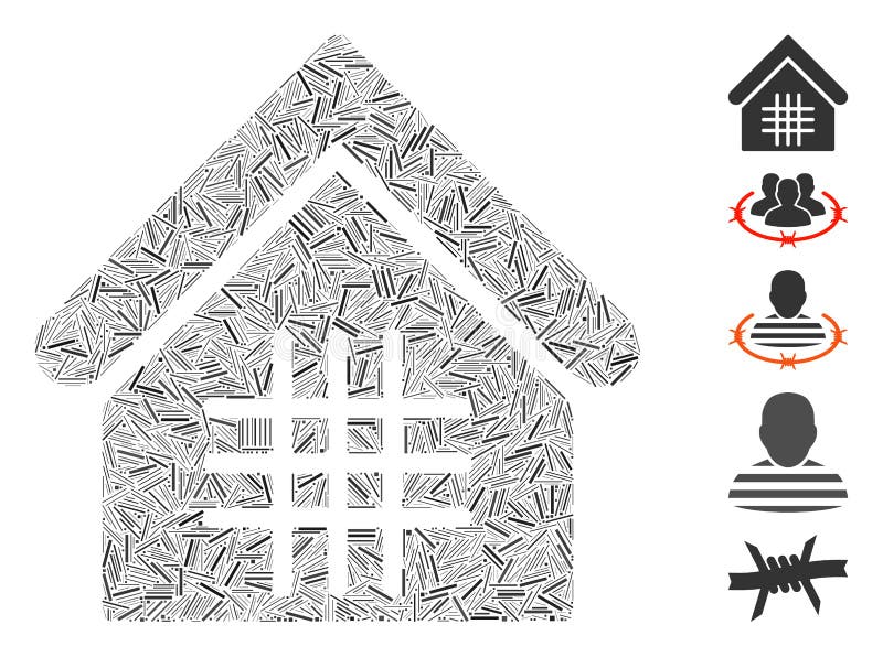 Line Mosaic Jail Icon stock illustration. Illustration of element ...