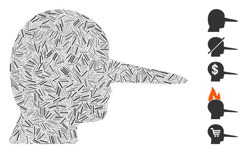 Line Mosaic Liar Icon stock illustration. Illustration of fraud - 185839132